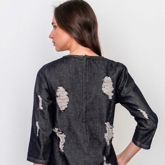 Dresses | Distressed Denim Mini Dress | Poshmark
